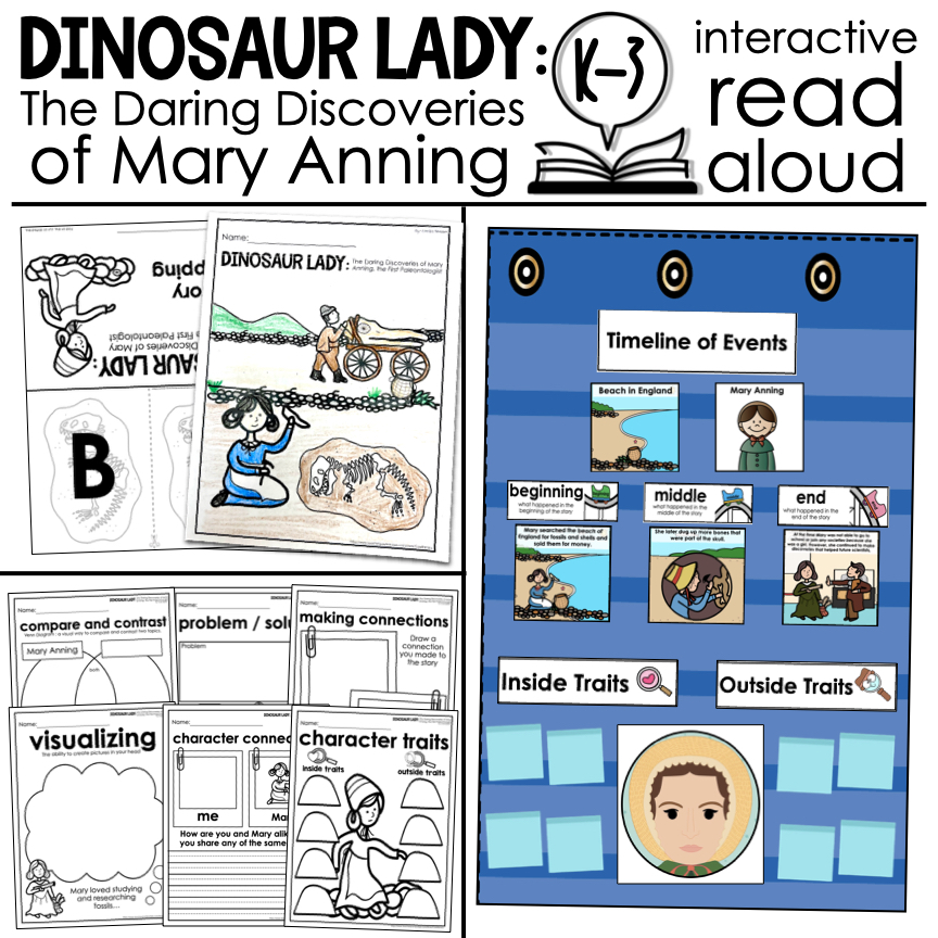 Dinosaur Lady Mary Anning Interactive Read Aloud Activities | Women's ...