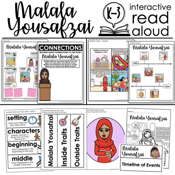 Malala Yousafzai Timeline Craft Interactive Read Aloud Activity Women's ...