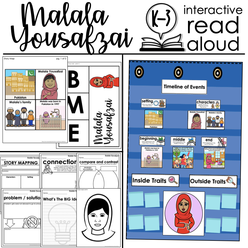 Malala Yousafzai Timeline Craft Interactive Read Aloud Activity Women's ...