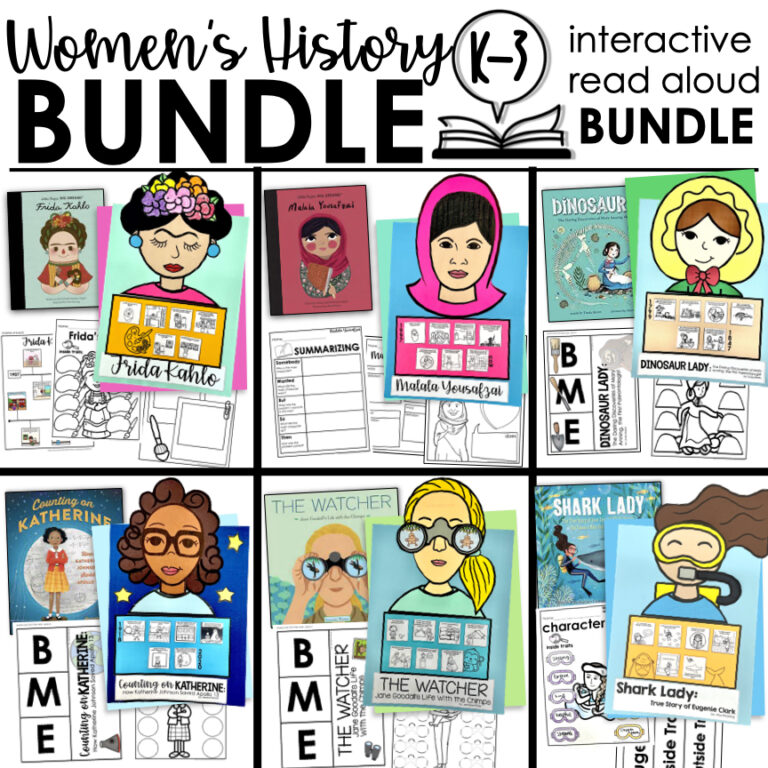 Women' History Month Reading Comprehension Read Aloud Bundle + TIMELINE ...