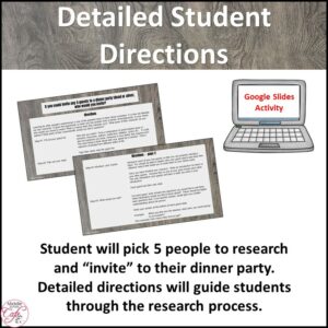 Dinner Party Informative Research Writing Project | Made By Teachers