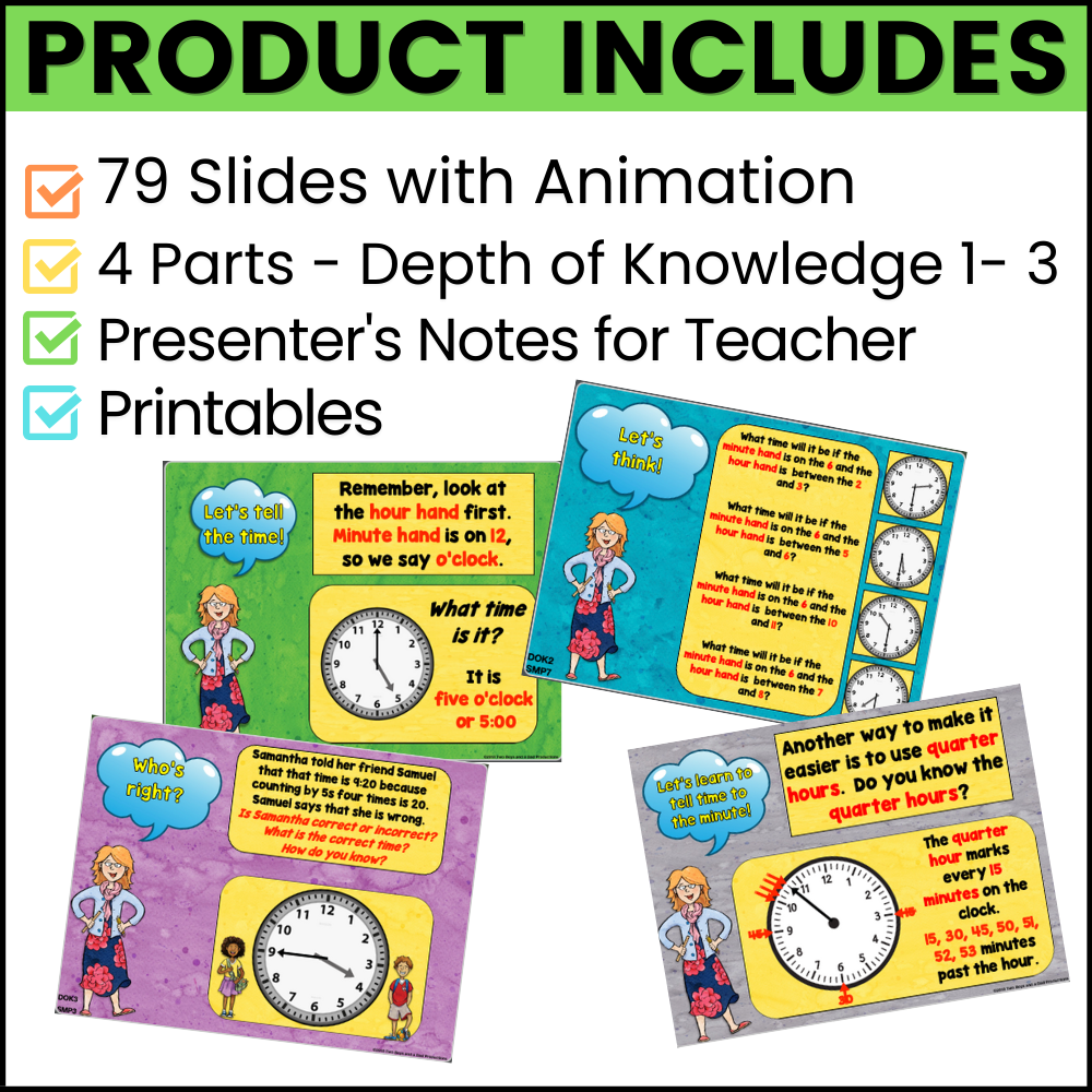 Telling Time PowerPoint and Printables | Made By Teachers