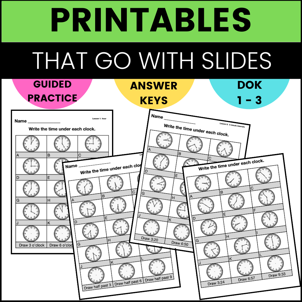 Telling Time PowerPoint and Printables | Made By Teachers