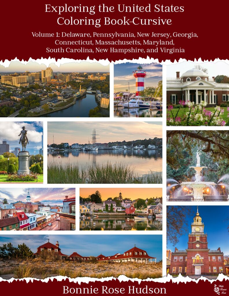 Exploring the United States Coloring Book with Cursive Copywork, Volume ...