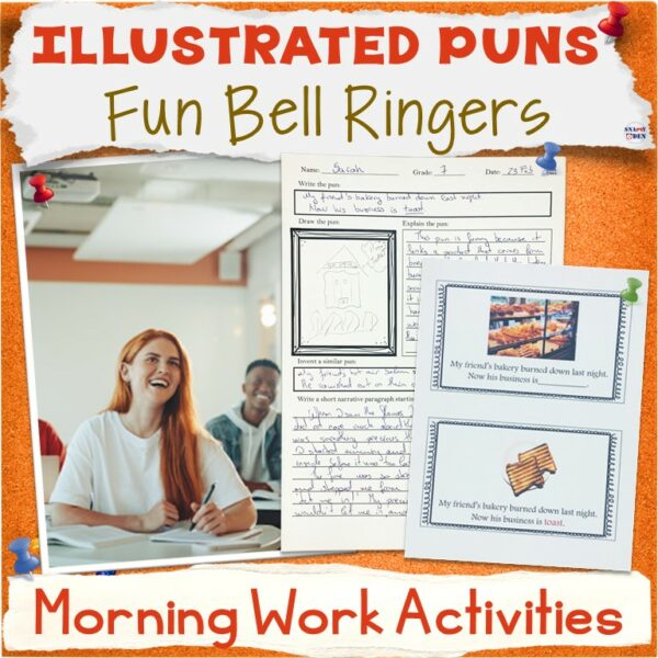 Fun Activities Bell Ringers - Illustrated Puns Morning Work | Made By ...