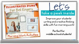 Fun Activities Bell Ringers - Illustrated Puns Morning Work | Made By ...