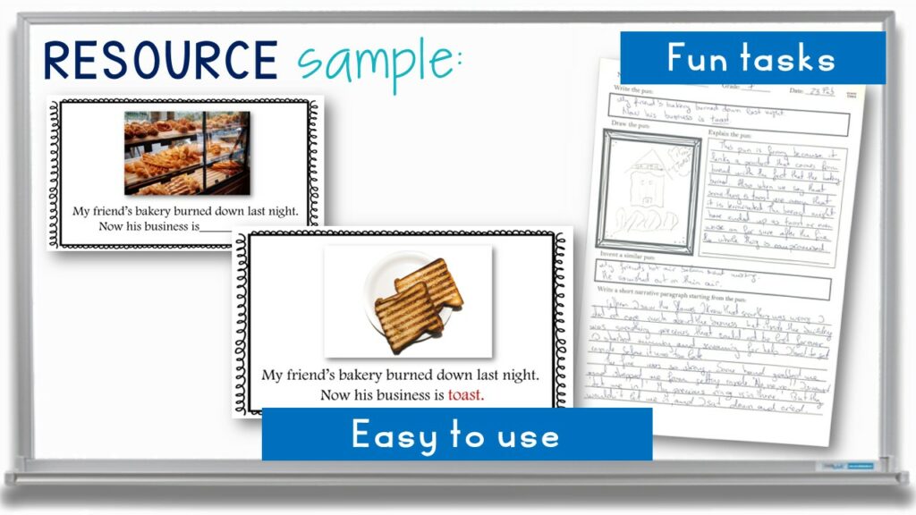 Fun Activities Bell Ringers - Illustrated Puns Morning Work | Made By ...