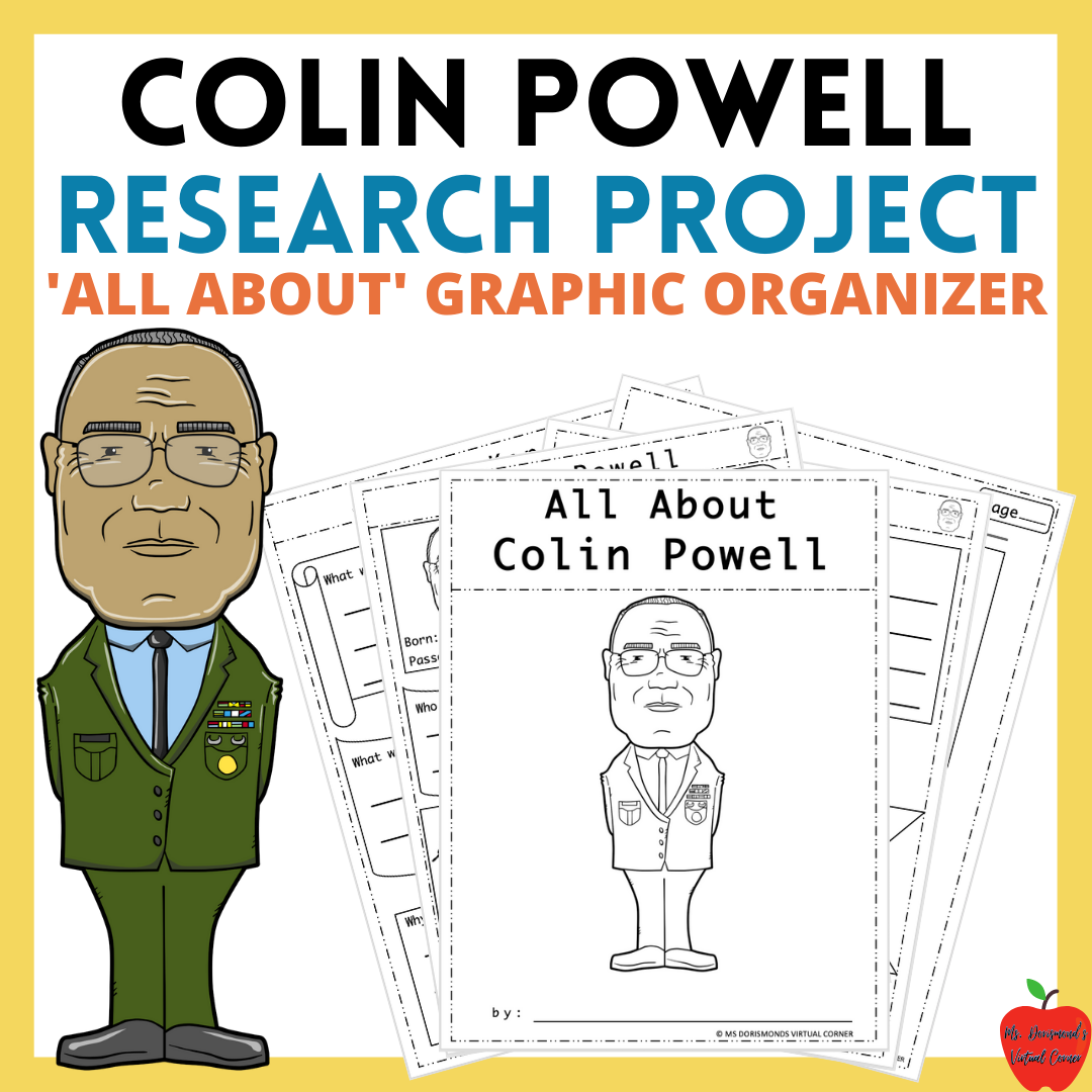 Colin Powell All-About Research Project Graphic Organizer | Biography ...