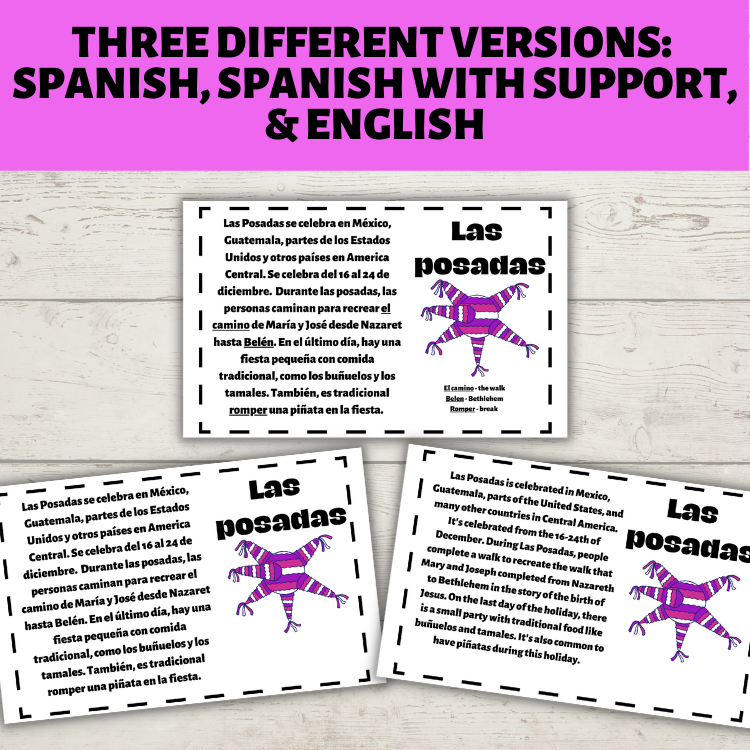 Los Días Festivos | Spanish and English | Winter Holidays and ...