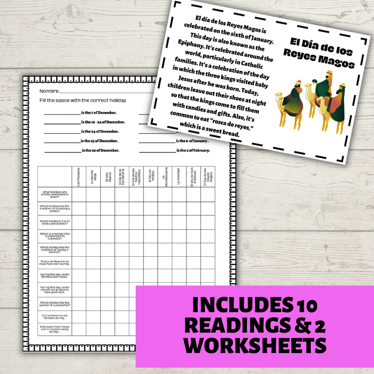 Los Días Festivos | Spanish and English | Winter Holidays and ...