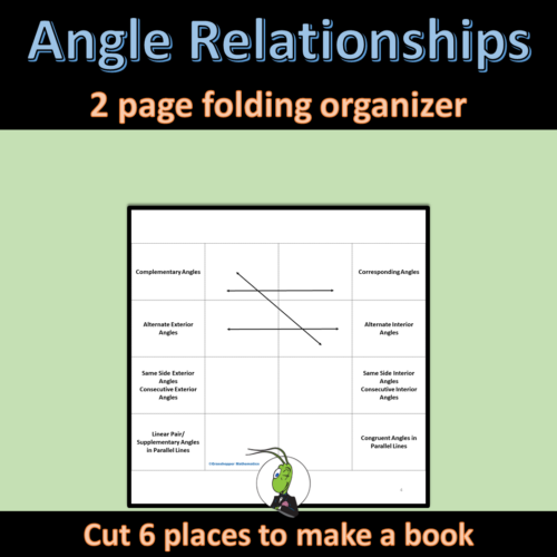Angle Relationships Vocabulary Graphic Organizer with Bonus vocab ...
