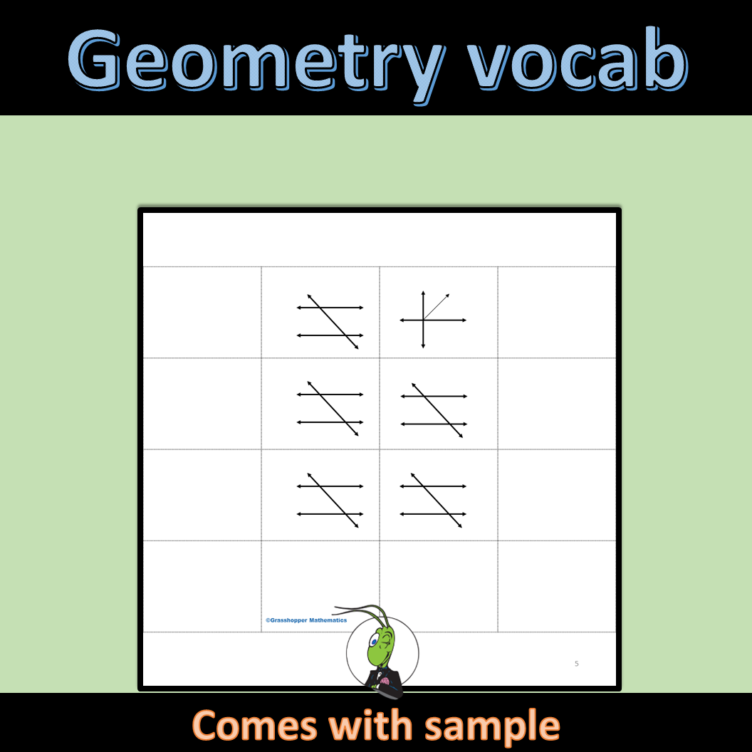 Angle Relationships Vocabulary Graphic Organizer with Bonus vocab ...