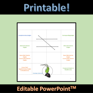 Angle Relationships Vocabulary Graphic Organizer with Bonus vocab ...