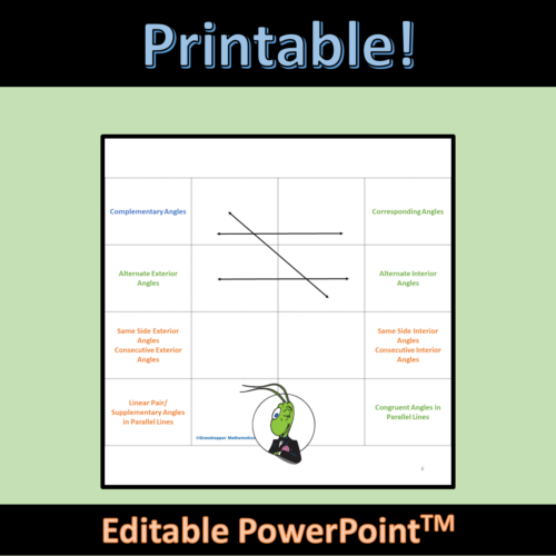 Angle Relationships Vocabulary Graphic Organizer with Bonus vocab ...
