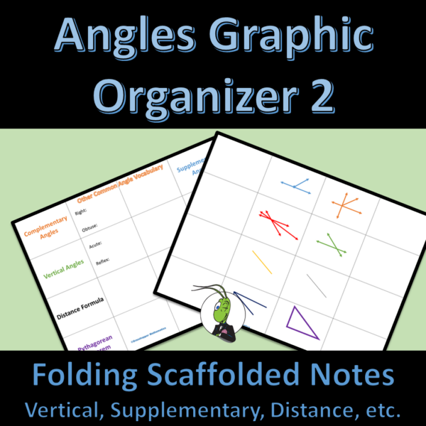 Geometry Angles Vocabulary Folding Graphic Organizer 2 | Distance ...