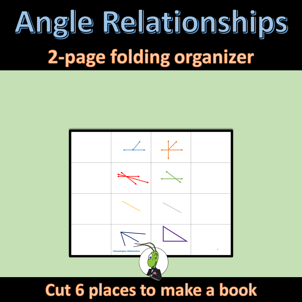 Geometry Angles Vocabulary Folding Graphic Organizer 2 | Distance ...
