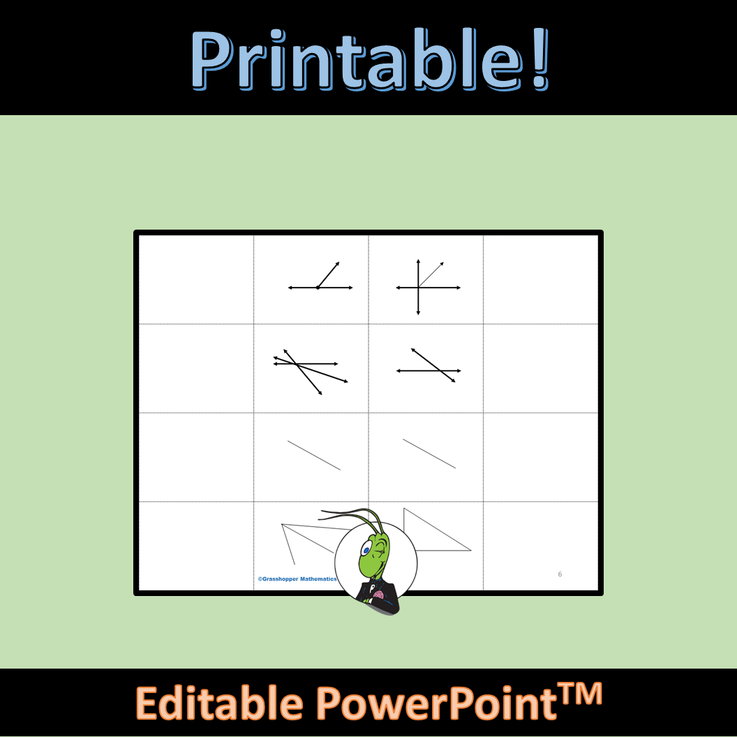 Geometry Angles Vocabulary Folding Graphic Organizer 2 | Distance ...