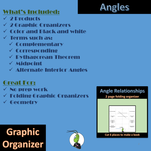 Angle Relationships Geometry Vocabulary Graphic Organizers | Made By ...