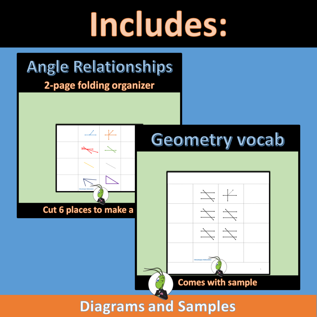 Angle Relationships Geometry Vocabulary Graphic Organizers | Made By ...