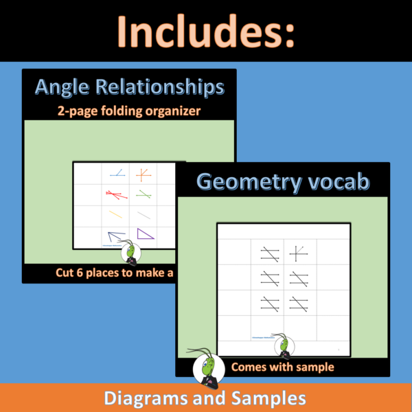 Angle Relationships Geometry Vocabulary Graphic Organizers | Made By ...