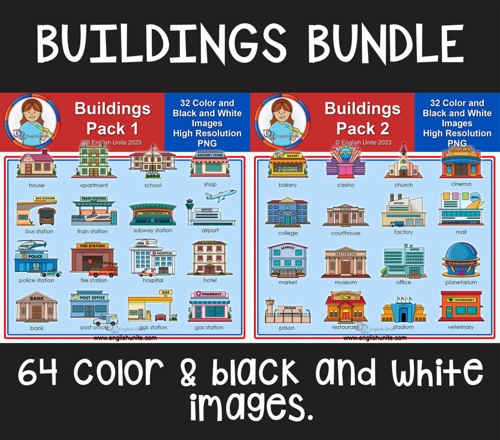 Clip Art - Community Buildings Bundle | Made By Teachers