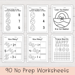 Easter No Prep Worksheets for Preschool and Kindergarten | Made By Teachers