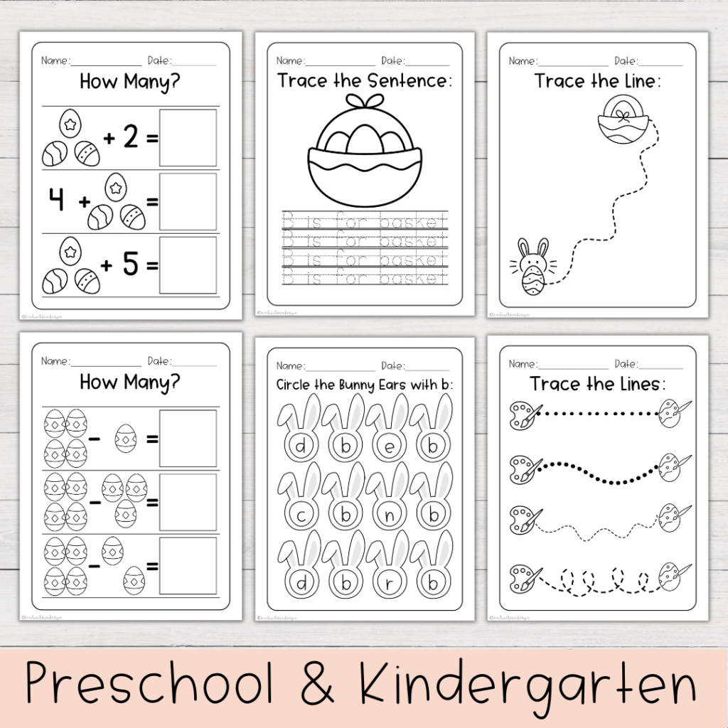 Easter No Prep Worksheets for Preschool and Kindergarten | Made By Teachers