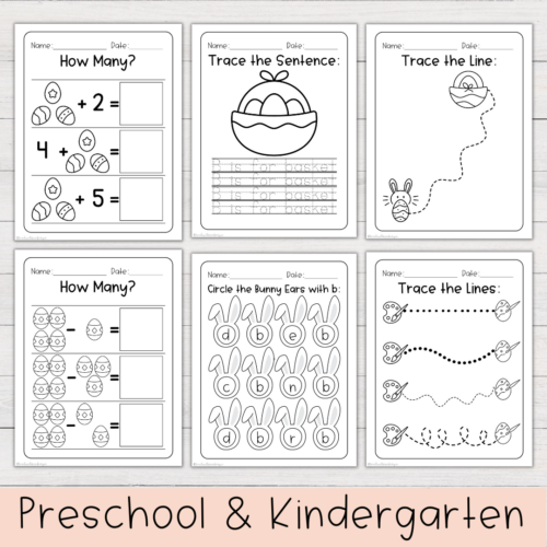 Easter No Prep Worksheets for Preschool and Kindergarten | Made By Teachers