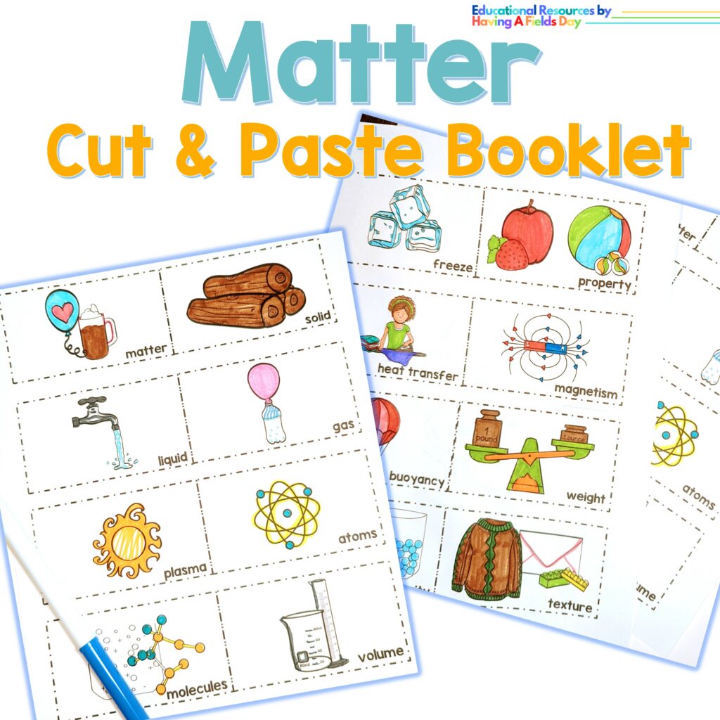 Matter Cut and Paste Matching Mini Booklet | Research Template | Made ...