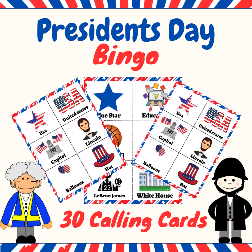 Patriotic Bingo Cards and Memory Game - Printable - Up to 30 players ...