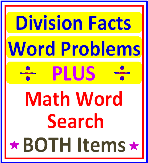 22 Word Problems for Division Facts PLUS Math Word Search (Both Items ...