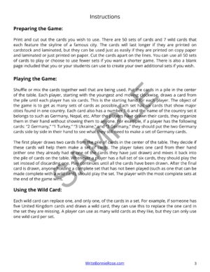 Cities of the World Geography Card Game | Made By Teachers