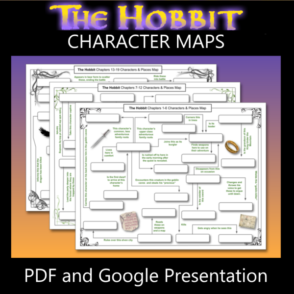 3 THE HOBBIT Character Maps (Quiz, Worksheet, Review) - PDF - NO PREP ...