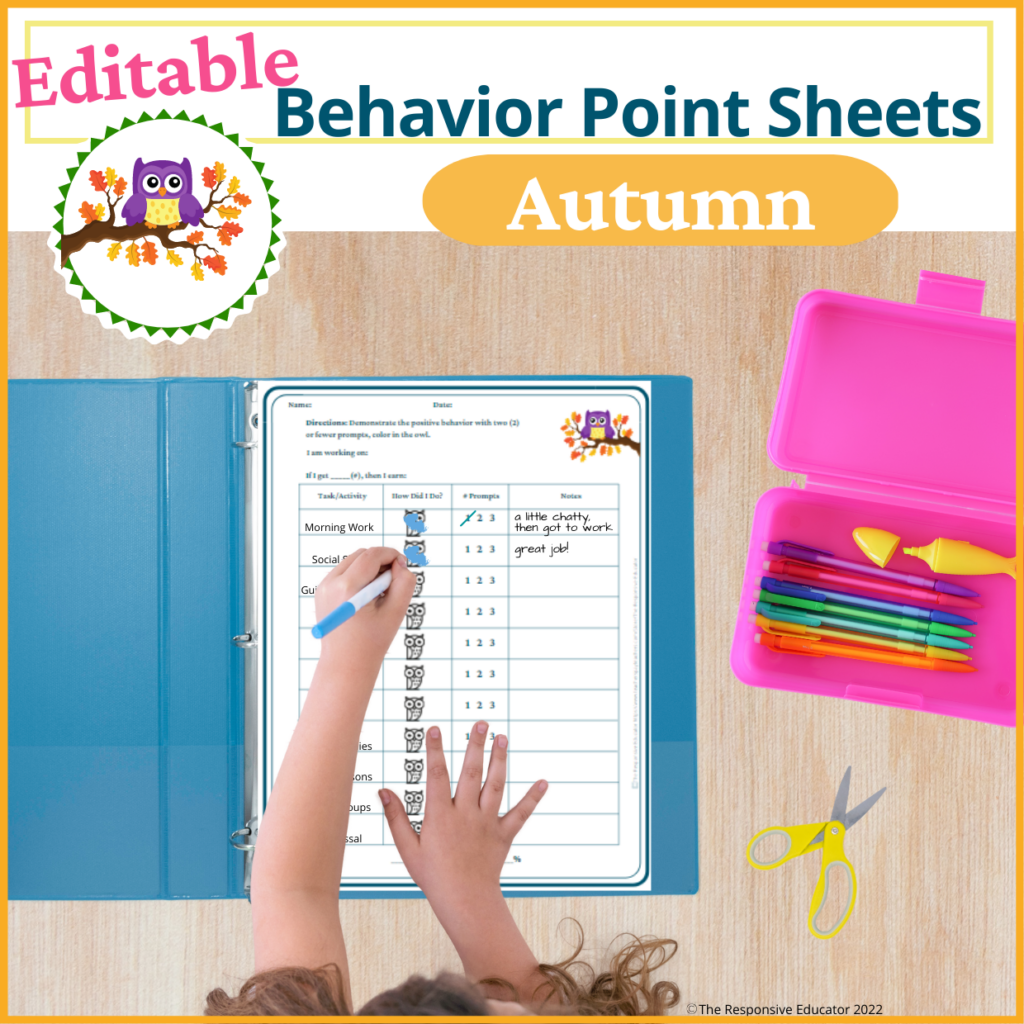 Point Sheet for Behavior- Autumn | Made By Teachers