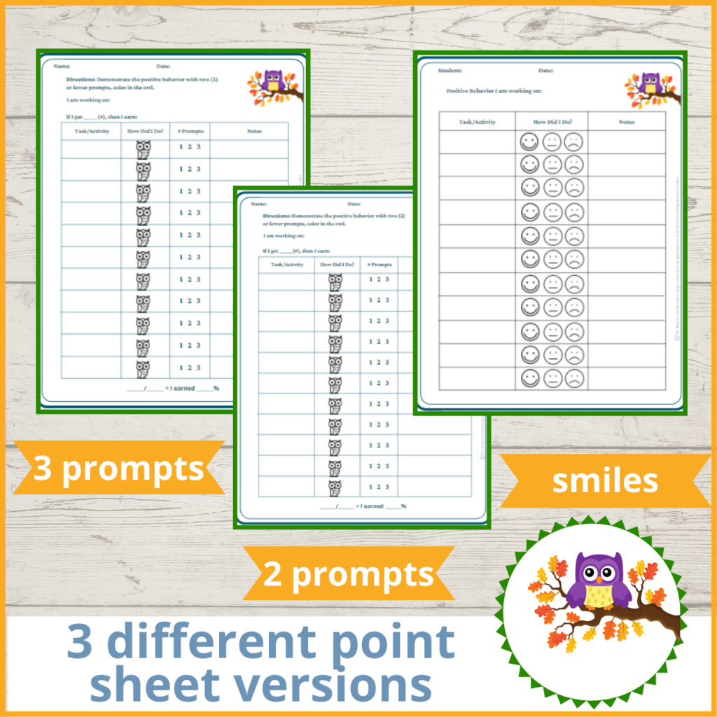 Point Sheet for Behavior- Autumn | Made By Teachers