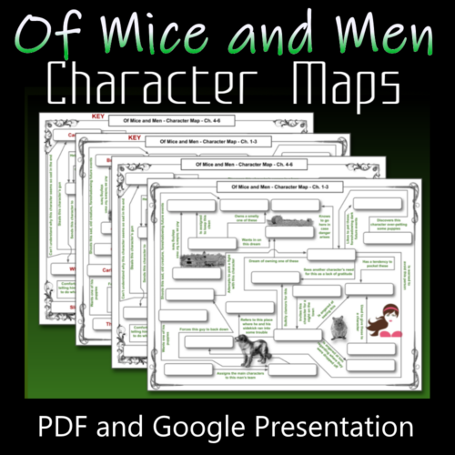 2 OF MICE AND MEN Character Maps (Quiz, Worksheet, Review, Study) PDF ...