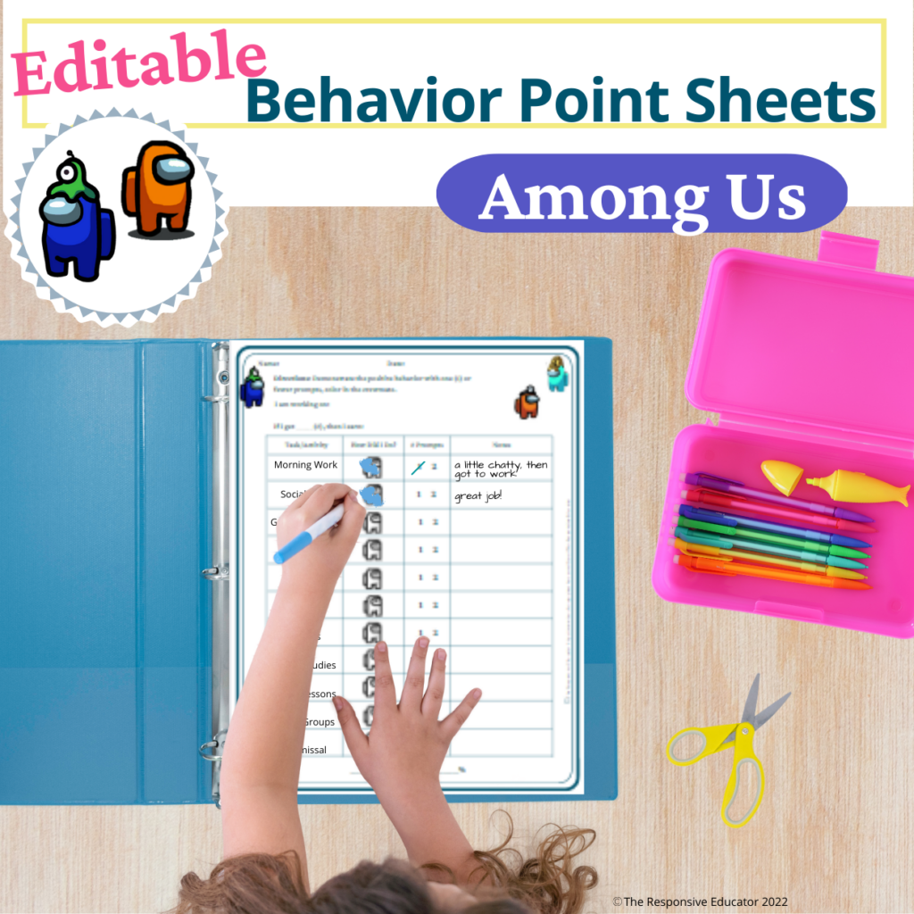 Behavior Visual Supports- Among Us | Made By Teachers