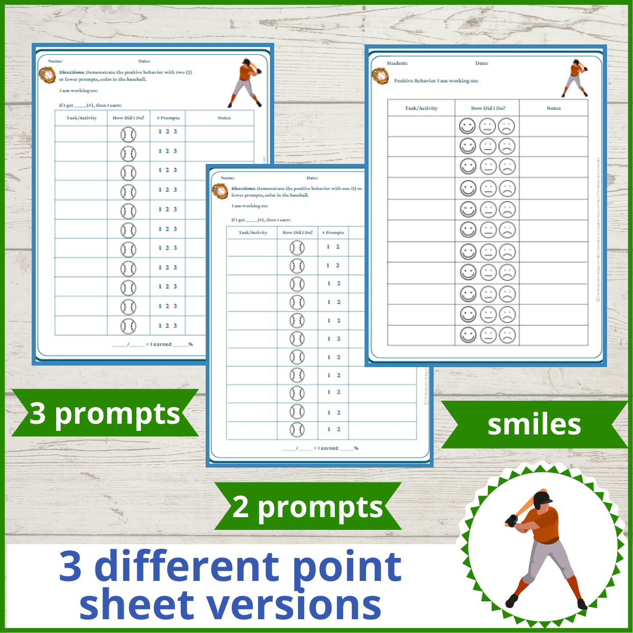 Point Sheet for Behavior- Baseball | Made By Teachers