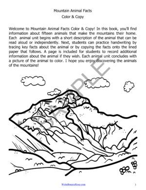 Mountain Animals Facts Color & Copy | Made By Teachers