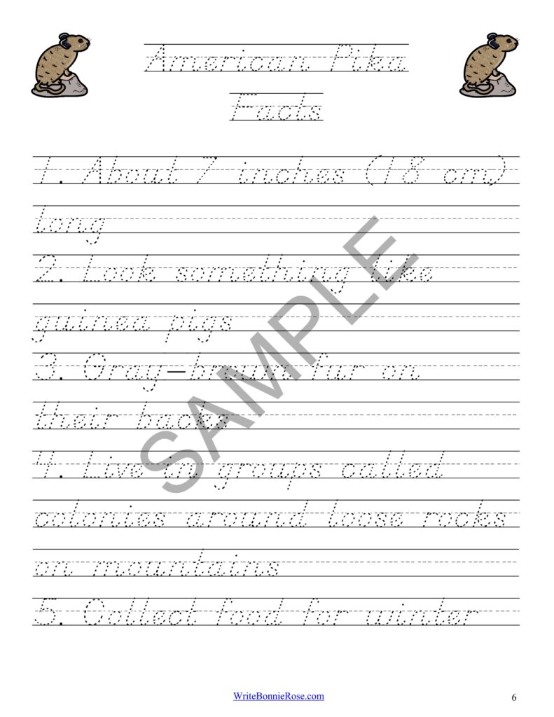 Mountain Animals Facts Color & Copy | Made By Teachers