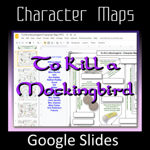 TO KILL A MOCKINGBIRD - 3 Character Maps (Quiz, Worksheet, Review, Test ...