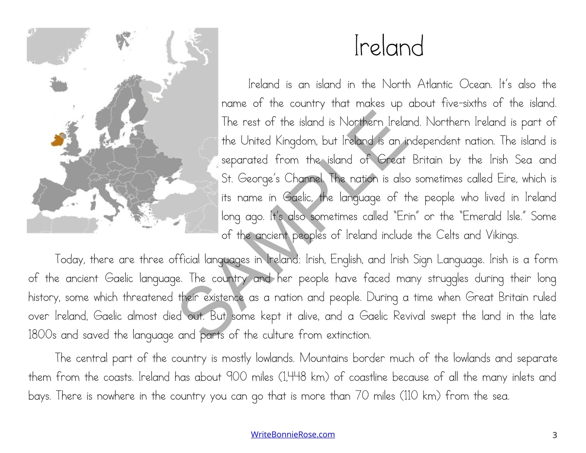 My Book About Ireland with Cursive Copywork | Made By Teachers