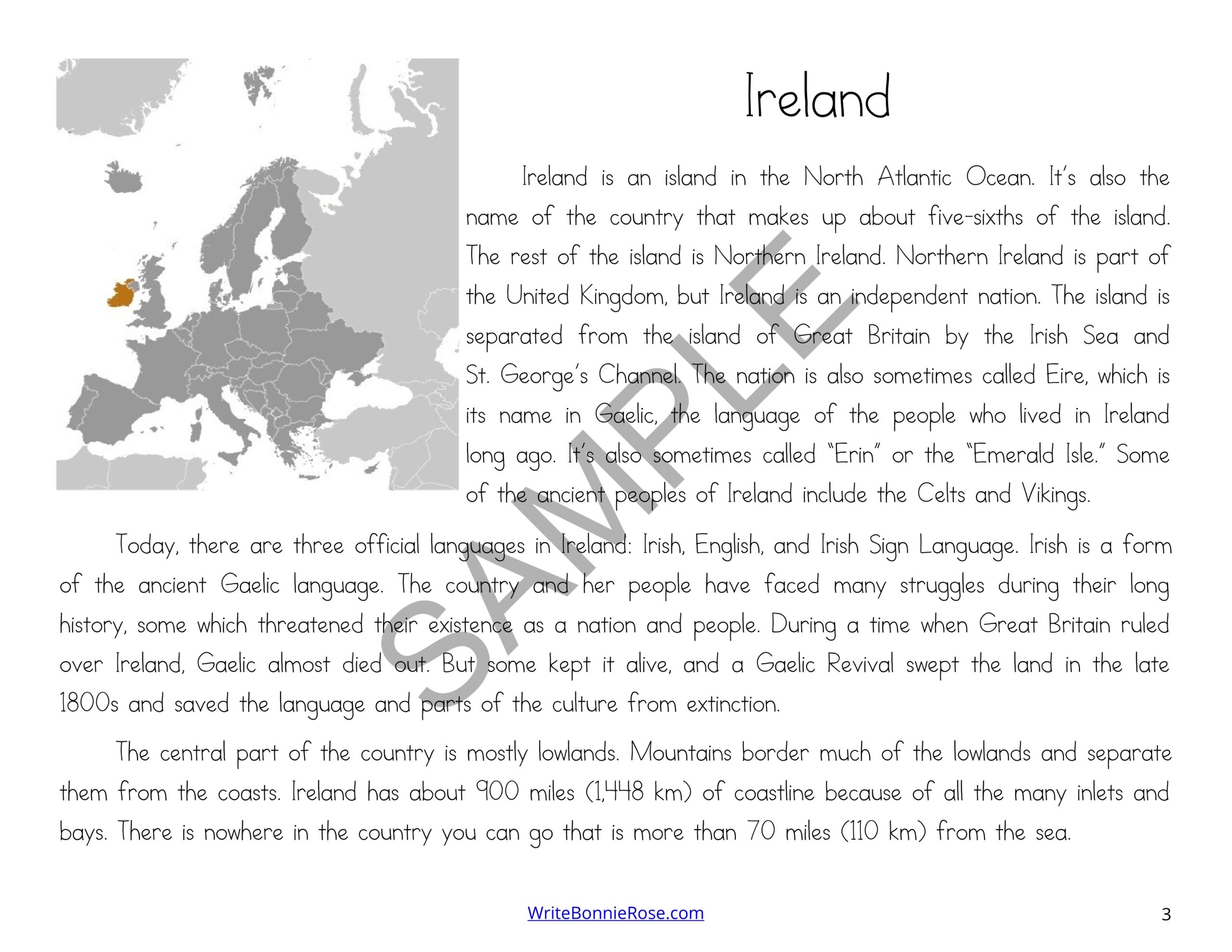 My Book About Ireland with Cursive Copywork | Made By Teachers