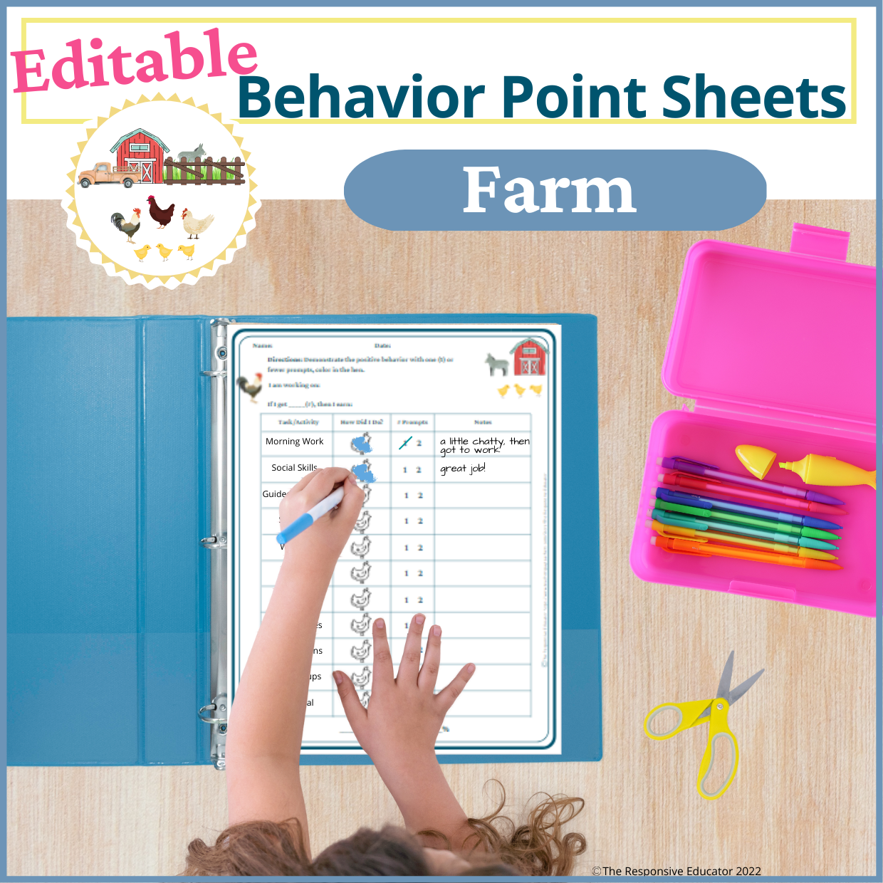 Point Sheet for Behavior- Farm | Made By Teachers