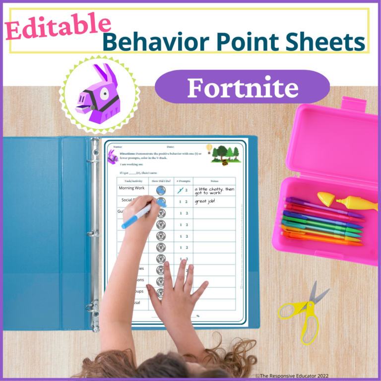 Behavior Visual Supports- Fortnite | Made By Teachers