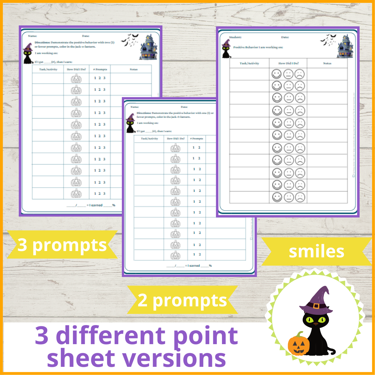 Point Sheet for Behavior- Halloween | Made By Teachers