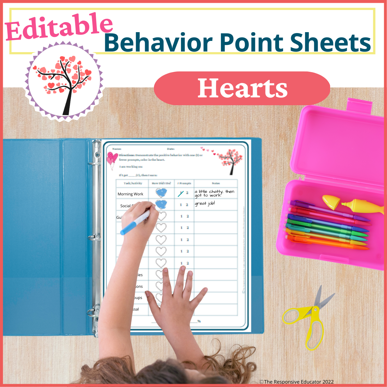Point Sheet for Behavior- Hearts | Made By Teachers