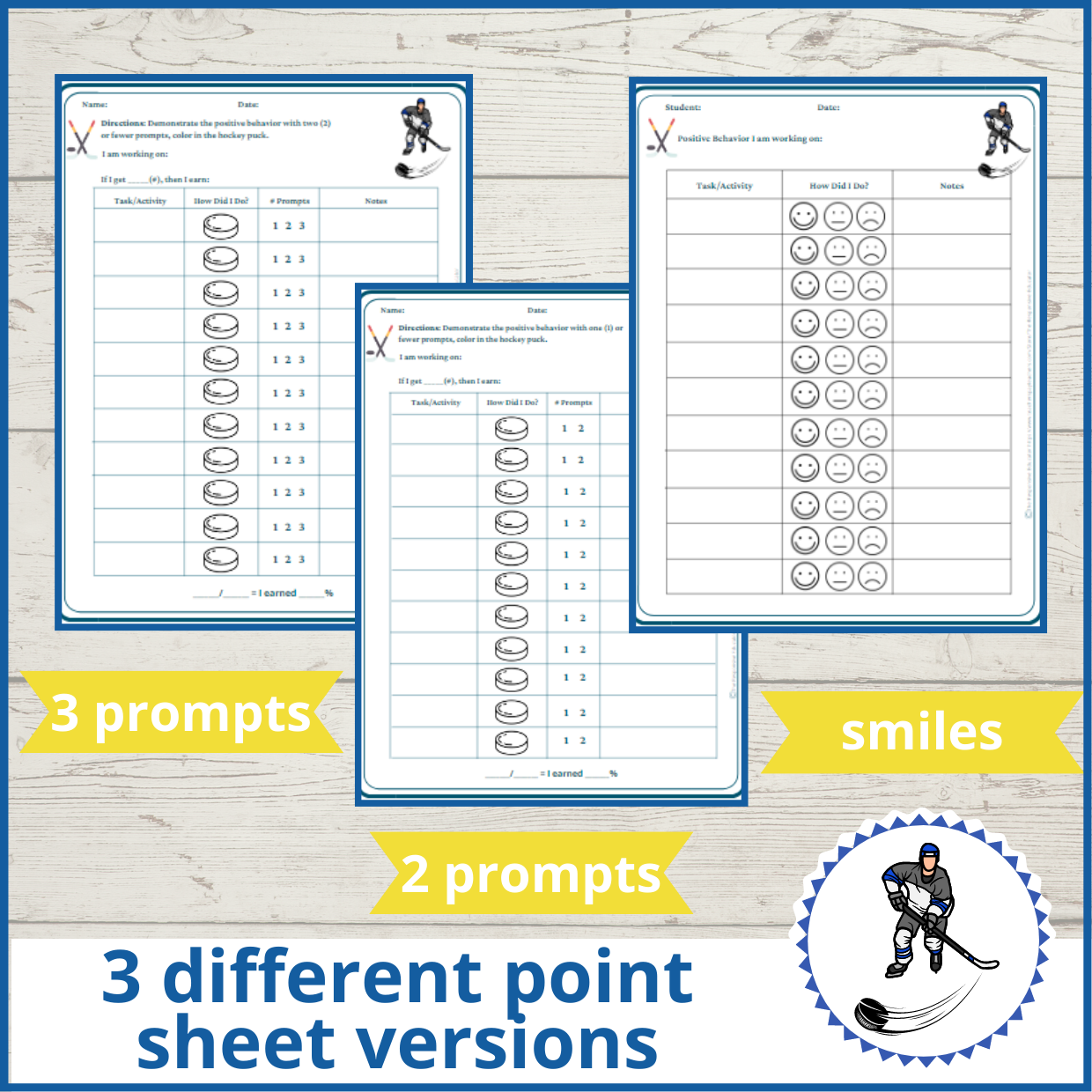 Point Sheet for Behavior- Hockey | Made By Teachers