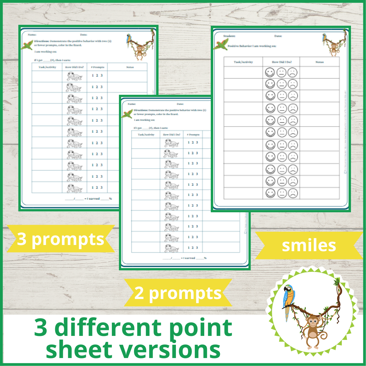 Point Sheet for Behavior- Jungle | Made By Teachers