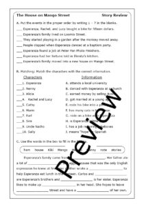 Sandra Cisneros "The House on Mango Street" worksheets - Made By Teachers